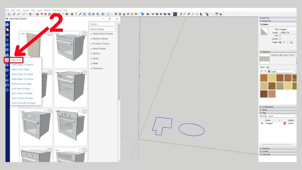 3 bước nối đường line thành polyline trong SketchUp đơn giản